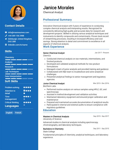 7 Best Chemical Analyst Resume Examples For 2026
