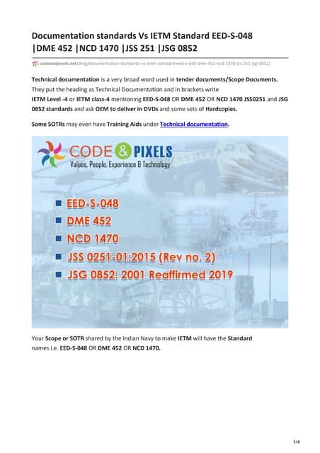 Technical Documentation Standards Vs Ietm Standard Pdf Desktop Publishing Computer Software