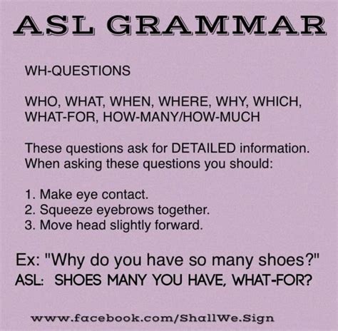 ASL Grammar Poster