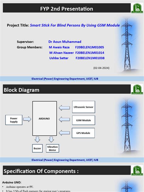 Fyp Presentation 2 Smart Stick Pdf Arduino Electrical Engineering
