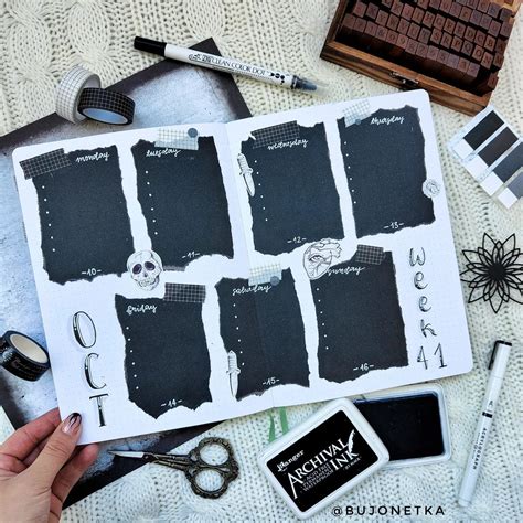 10 Black Themed Bullet Journal Spreads To Inspire Your Creativity