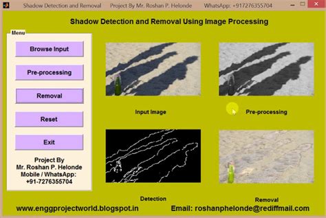 Matlab Project On Shadow Detection And Removal Using Image Processing Engineering Projects