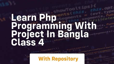 Learn Php Programming With Project In Bangla Class 4 Youtube