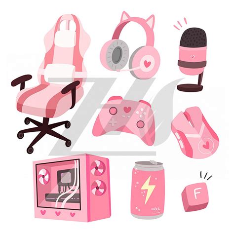 دانلود مجموعه اشیاء گیمر طرح دخترانه دانلود رایگان فایل لایه باز، Psd