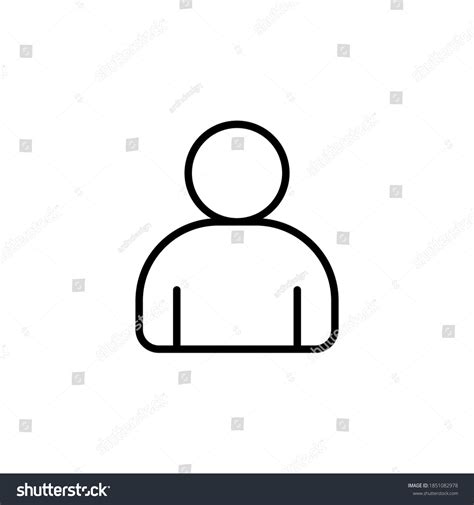 single user icon black liine style stock vector royalty free