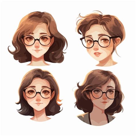 Premium Vector Woman In Glasses Vector Illustration