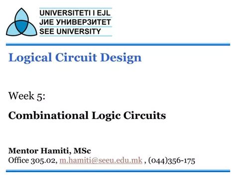 PPT Logical Circuit Design Week 5 Combinational Logic Circuits PowerPoint Presentation ID