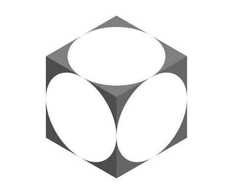 Premium Vector Isometric Drawing Of A Cube With Circles Inscribed