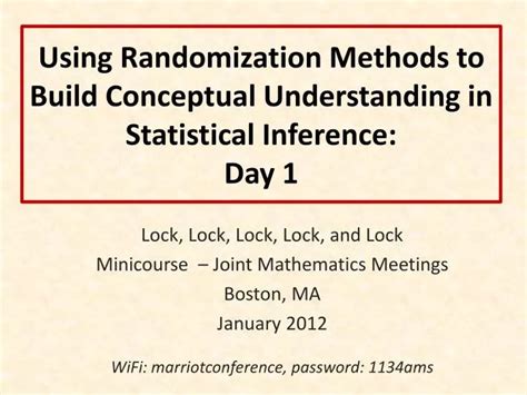 Ppt Using Randomization Methods To Build Conceptual Understanding In Statistical Inference