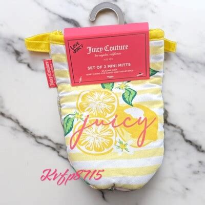 Set Of Juicy Couture 2 Mini Mitts Yellow Lemon New Summer Lemon Juicy
