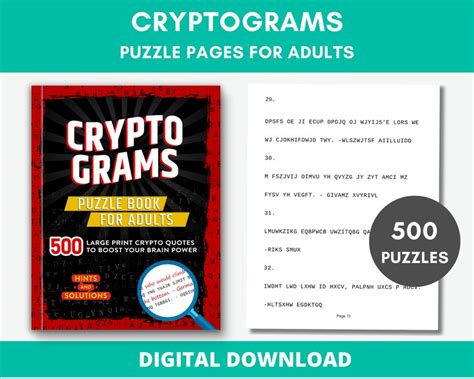 500 Printable Cryptogram Puzzle With Answers Cryptoquote Printable