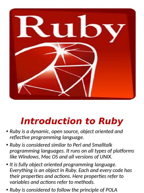 Introduction To Ruby And Rails Pdf Class Computer Programming