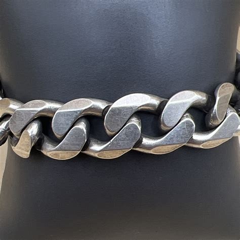 Heavy Italian Cuban Link Sterling Silver Bracelet 85in 5235g Ebay