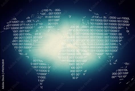 Matrix Coding And Numbers For Data With Earth Map For Futuristic Technology With Dark