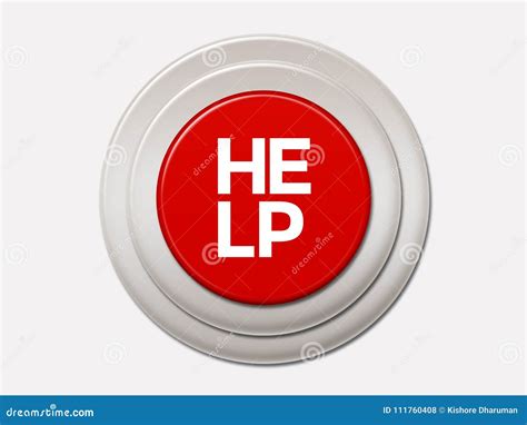Help Push Button Stock Illustration Illustration Of Metal