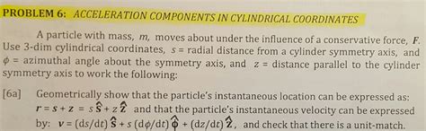 Solved A Particle With Mass M Moves About Under The