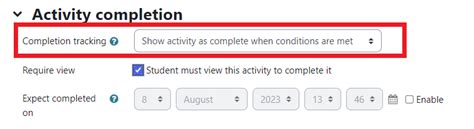 completion tracking in moodle gettysburg college it knowledge base