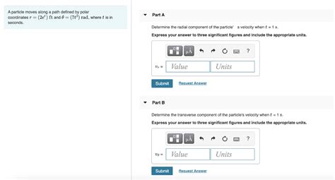 Solved Part A A Particle Moves Along A Path Defined By Polar Chegg