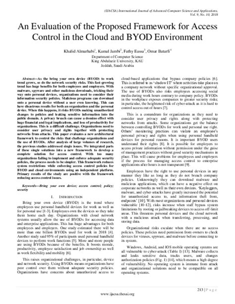 Pdf An Evaluation Of The Proposed Framework For Access Control In The