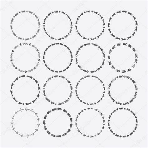 원형 테두리의 장식 설정 화살표 기호 패턴 및 프레임 워크에 대 화살표 기호 패턴 디자인 요소