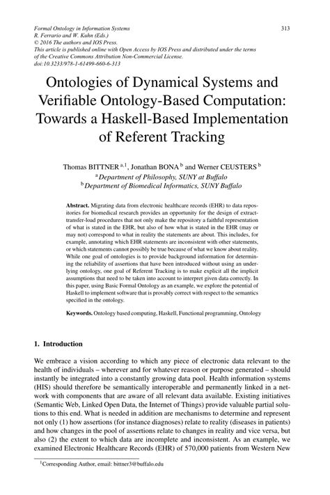 Pdf Ontologies Of Dynamical Systems And Verifiable Ontology Based