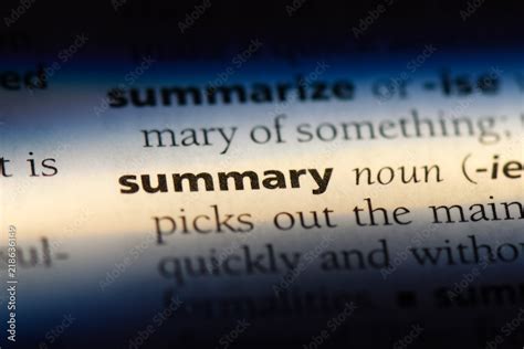 Summary Stock Photo Adobe Stock