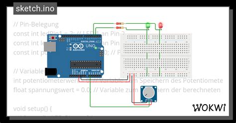 2 LED S Poti Blinken Wokwi ESP32 STM32 Arduino Simulator