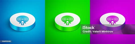 등각 투영 선 대상은 파란색 녹색 및 보라색 배경에 격리 된 화살표 아이콘과 함께 표시됩니다 다트 보드 기호입니다 양궁 보드 아이콘입니다 다트 판 기호입니다 비즈니스 목표