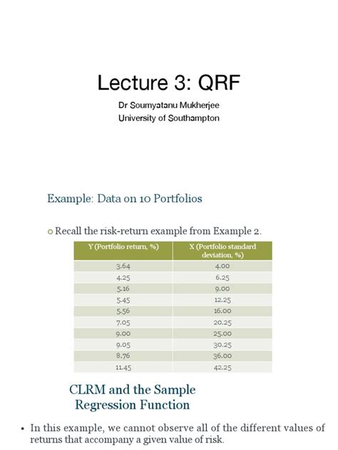 Lecture 3 Qrf Pdf Regression Analysis Errors And Residuals