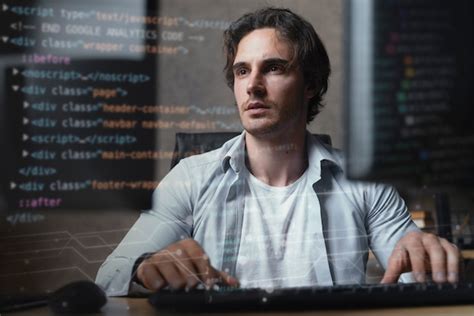 Концепция коллажа Html и Css с человеком Бесплатно Фото