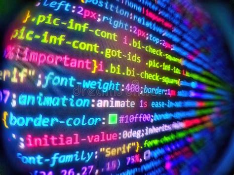Web Software Focus Point On The Decrypted Word Programming Code Abstract Company Office Stock