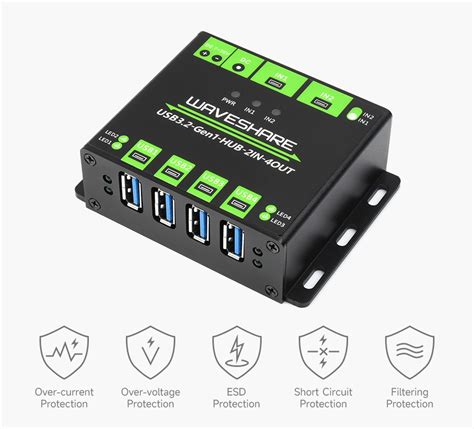 Industrial Grade USB HUB Extending 4x USB 3 2 Ports Switchable Dual Hosts Multi Protections