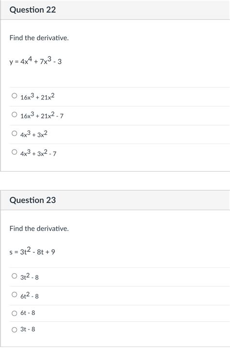 Solved Find The Derivative Y 4x4 7x3−3