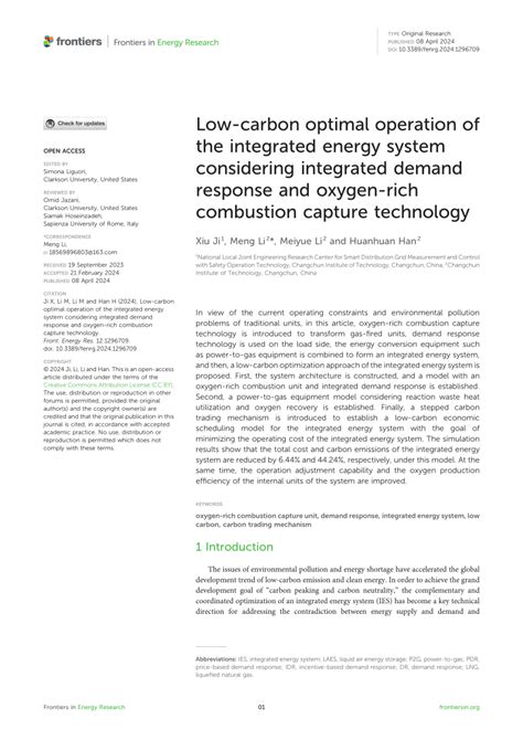 Pdf Low Carbon Optimal Operation Of The Integrated Energy System Considering Integrated Demand