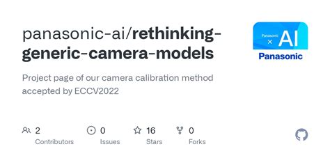 github panasonic ai rethinking generic camera models project page of our camera calibration