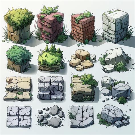 Diverse Set Of 2d Platformer Assets Premium Ai Generated Image