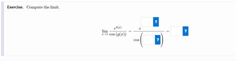 Solved Exercise Compute The Limit Chegg