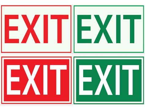Red Exit Indicator Sticker Office Safety Notice Exit Sign Door Decal X Inch Etsy