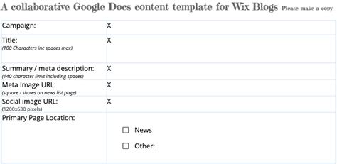 A Google Docs Content Template For Wix Blogs Wix SEO Hub