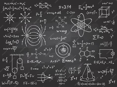 Scientific Formulas Mathematics And Physics Calculus On Class Chalkboard Algebra And Physical