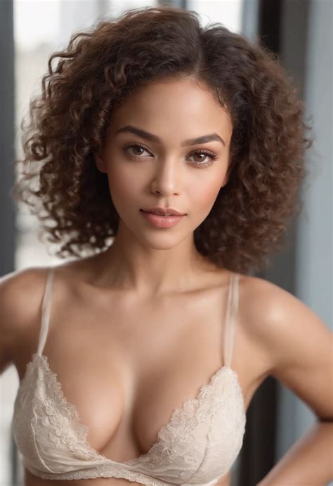 African Light Skin Mixed Race Ebony Skin Her Beauty Is