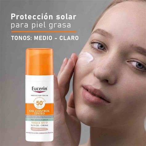 Protector Solar Eucerin Oil Control Tinted Anti Brillo Spf 50