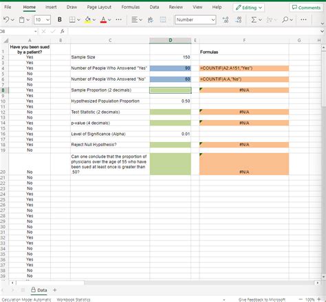 Solved 9 5 Excel Activity 1a Hypothesis Test For Chegg Com