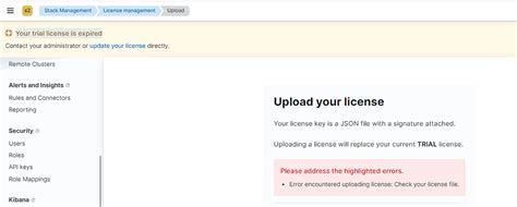 your trial license is expired help elasticsearch discuss the