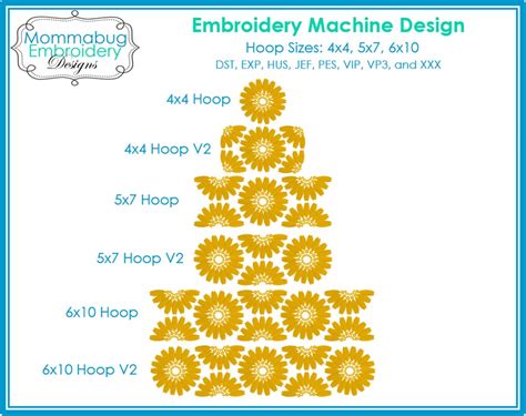 Pyrex Sunflower Daisy Pattern Digital Embroidery Machine Design File Etsy