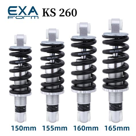 Ks Exa 산악 자전거 리어 쇼크 업소버 165mm 150 155 160mm 접이식 자전거 스프링 쇼크 업소버 650 Lbs