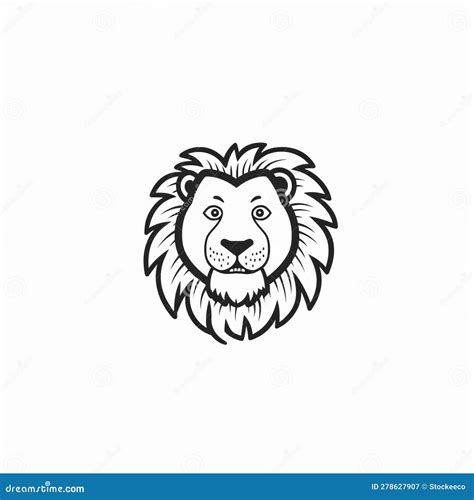 minimalistic lion cartoon doodle stock illustration illustration of