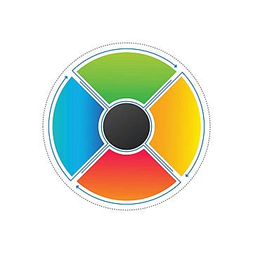 Flat Circle Infographic With 4 Options And Cycle Diagram Vector Vector