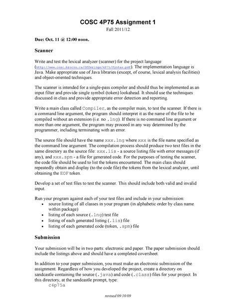 Seminar Assignments Scanner Parser Semantics And Codegen 1 4