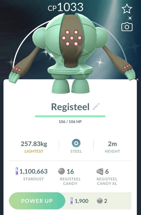 [pogo] redeemed the pogo codes for the regis and my registeel is